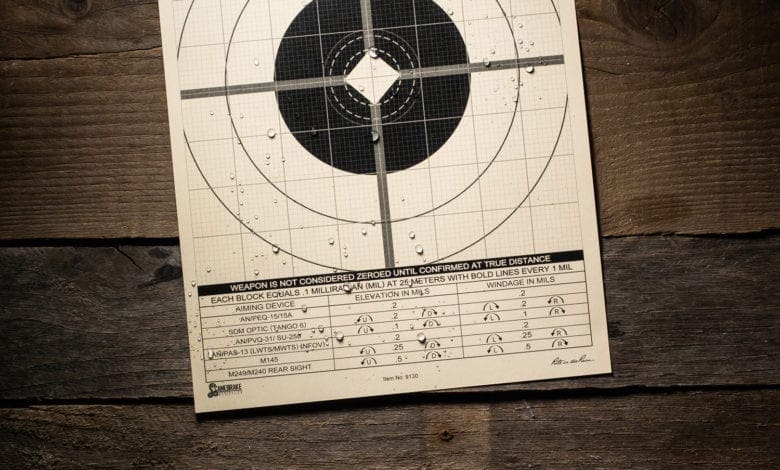 NEW RITE IN THE RAIN® ALL-WEATHER 25M MULTIPURPOSE TARGET, MIL GRID